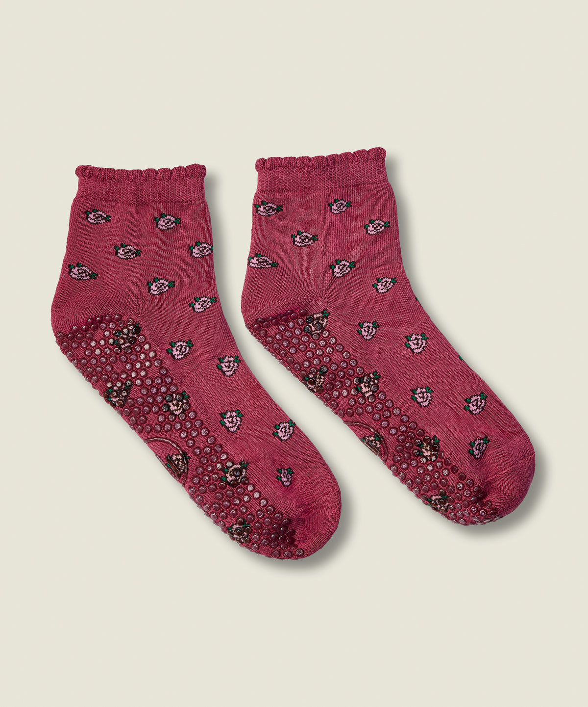 Quarter Crew Grip Socks | Wild Rose Berry | MoveActive